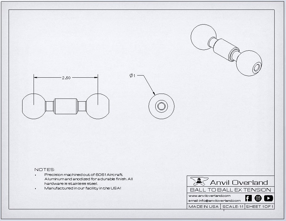 Ball Extension – Anvil Overland